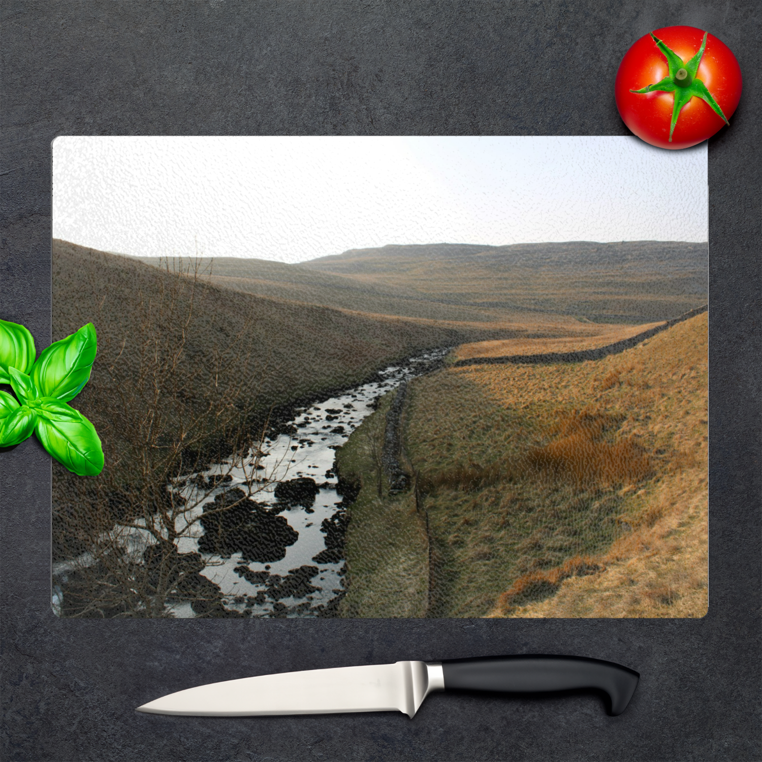 English Landscapes & Landmarks. The Stylish Textured Glass Chopping Bo ...